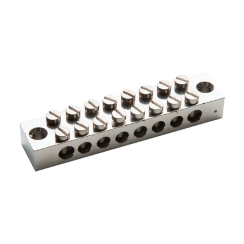 8 Way Double Pole Brass Earth Block