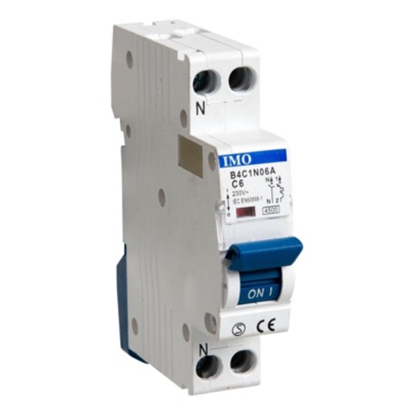 IMO B4 Single Pole + Neutral MCB 10A C Curve 4.5kA