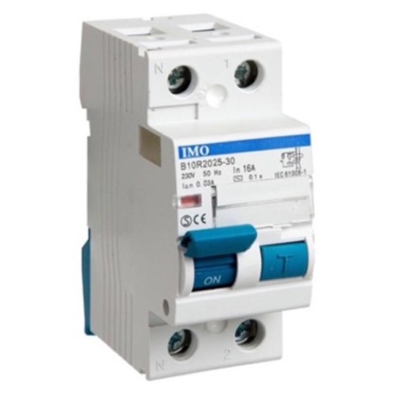 IMO B10R Single Pole & Neutral RCD 25A 30mA 230VAC 10kA