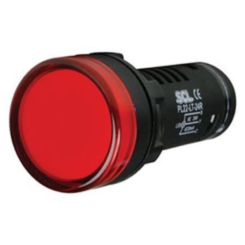 110VAC Red LED Monoblock Pilot Lamp with Lamp Test 22.5mm